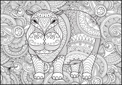 Huge Hippo Coloring Poster - Classroom Fun | Artistic Chaos Ink