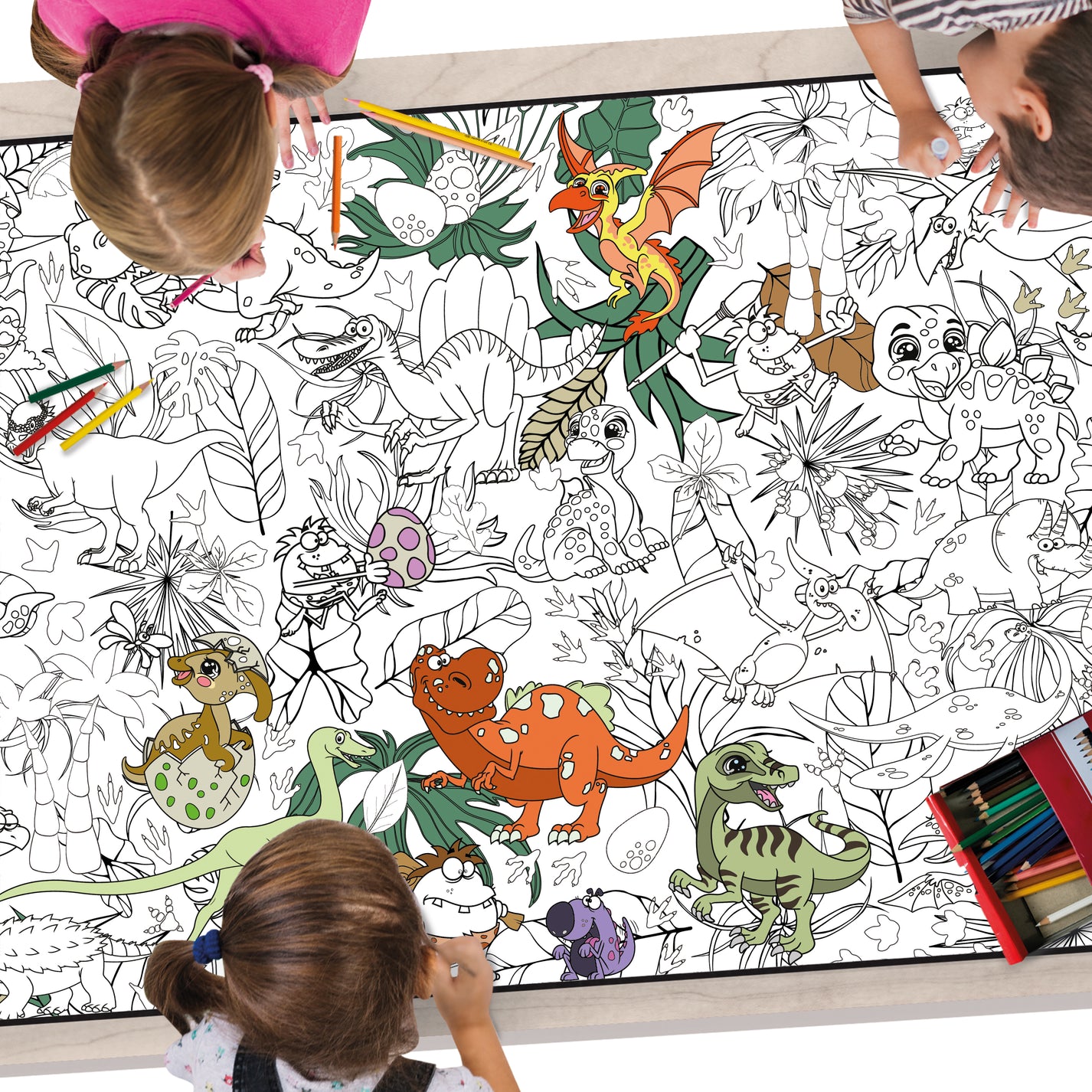 Classic Dinosaur Coloring Poster - Artistic Chaos