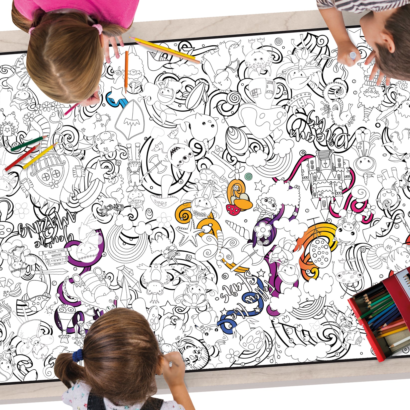Classic Magical Creatures Coloring Poster - Artistic Chaos