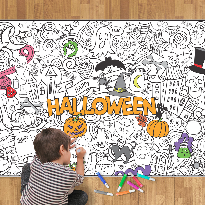 Premium Giant Halloween Coloring Poster