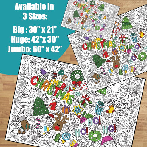 Christmas Giant Coloring Poster | Artistic Chaos Ink