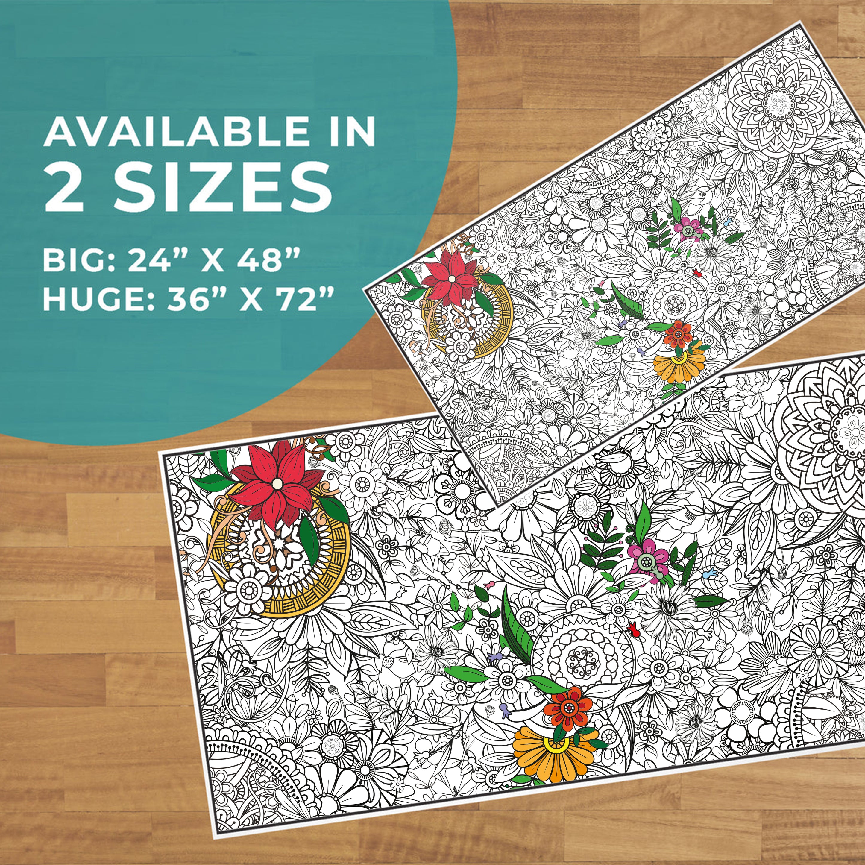 Classic Flower Coloring Poster - Artistic Chaos