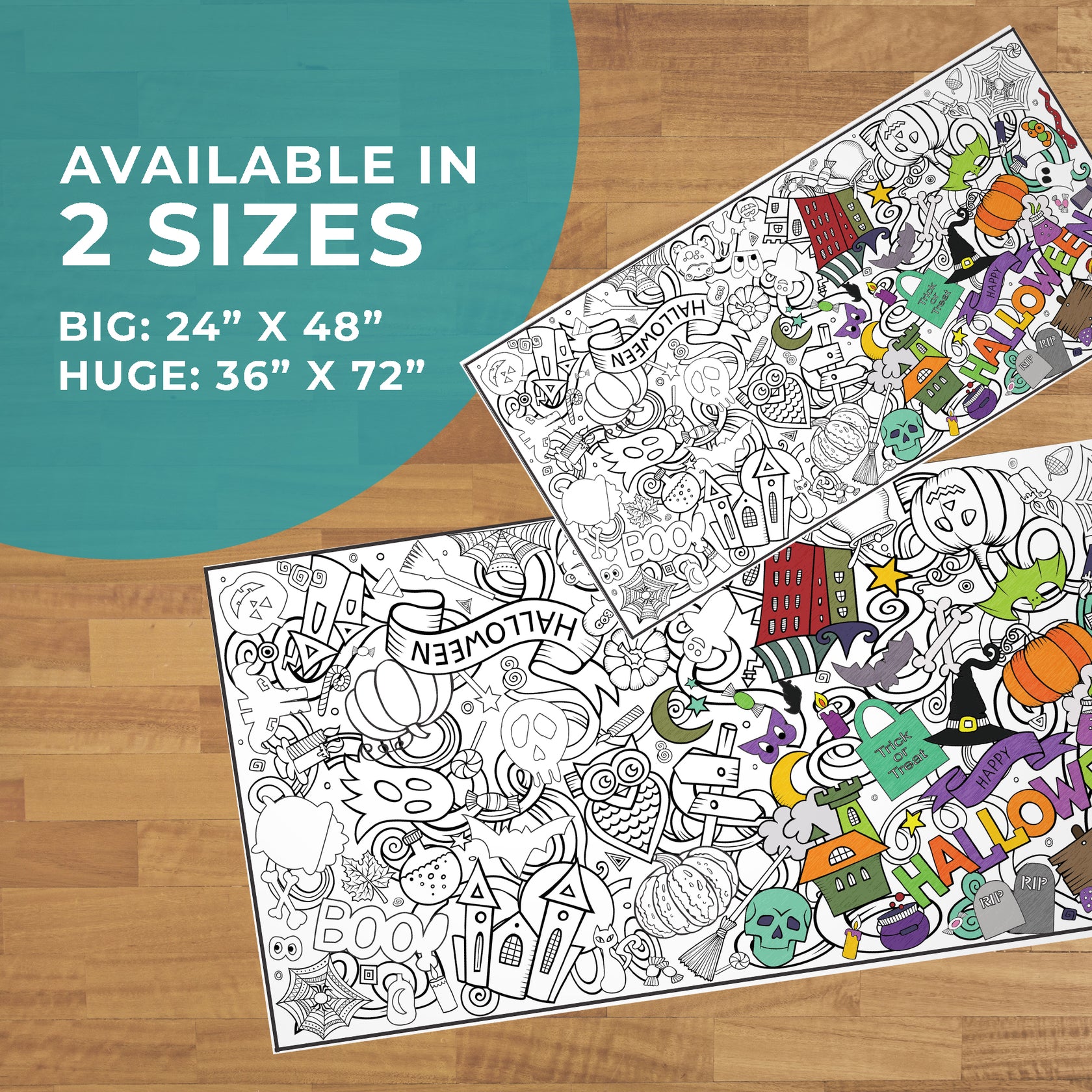 Classic Halloween Coloring Poster