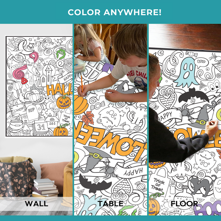Premium Giant Halloween Coloring Poster