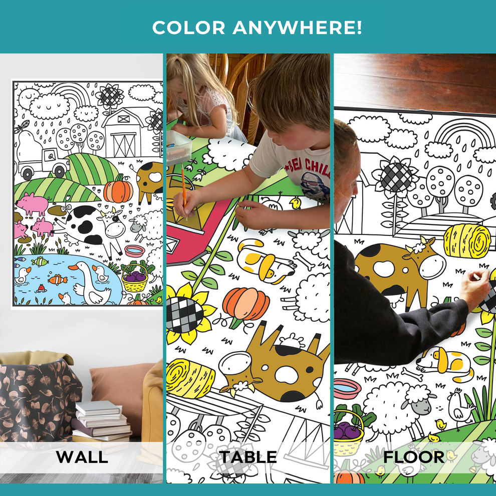 Premium Giant Farm Coloring Poster - Artistic Chaos
