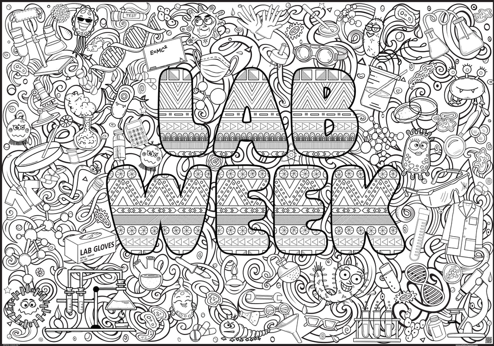 Lab Week 2026 Giant Coloring Poster | Artistic Chaos Ink