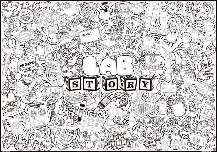 Lab Story Giant Coloring Poster For Team Building | Artistic Chaos Ink