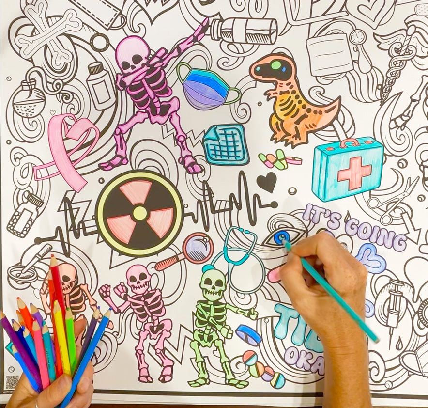 Large Radiology Coloring Poster - Rad Tech Week - Artistic Chaos Ink