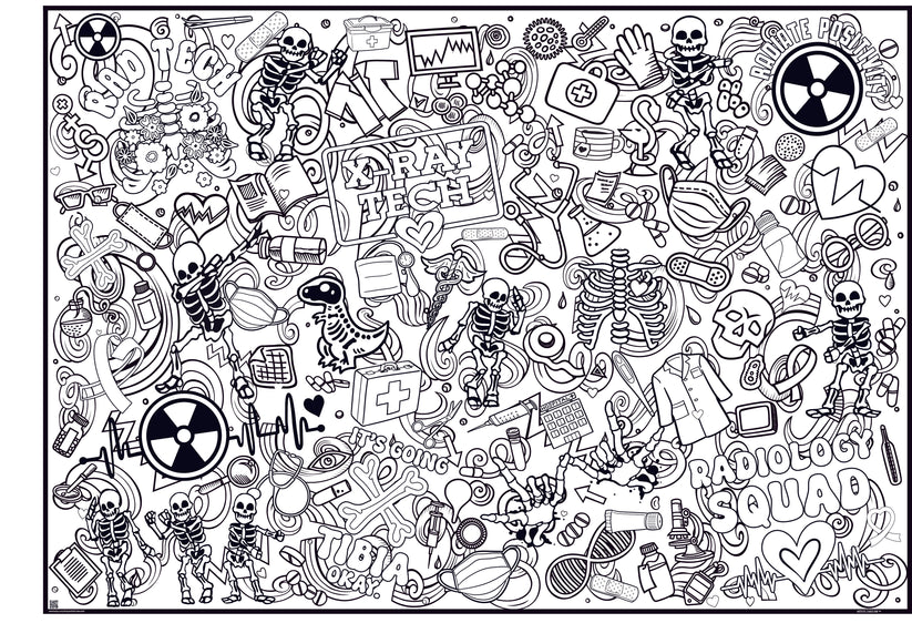 Radiology Giant Premium Coloring Poster - Rad Tech Week