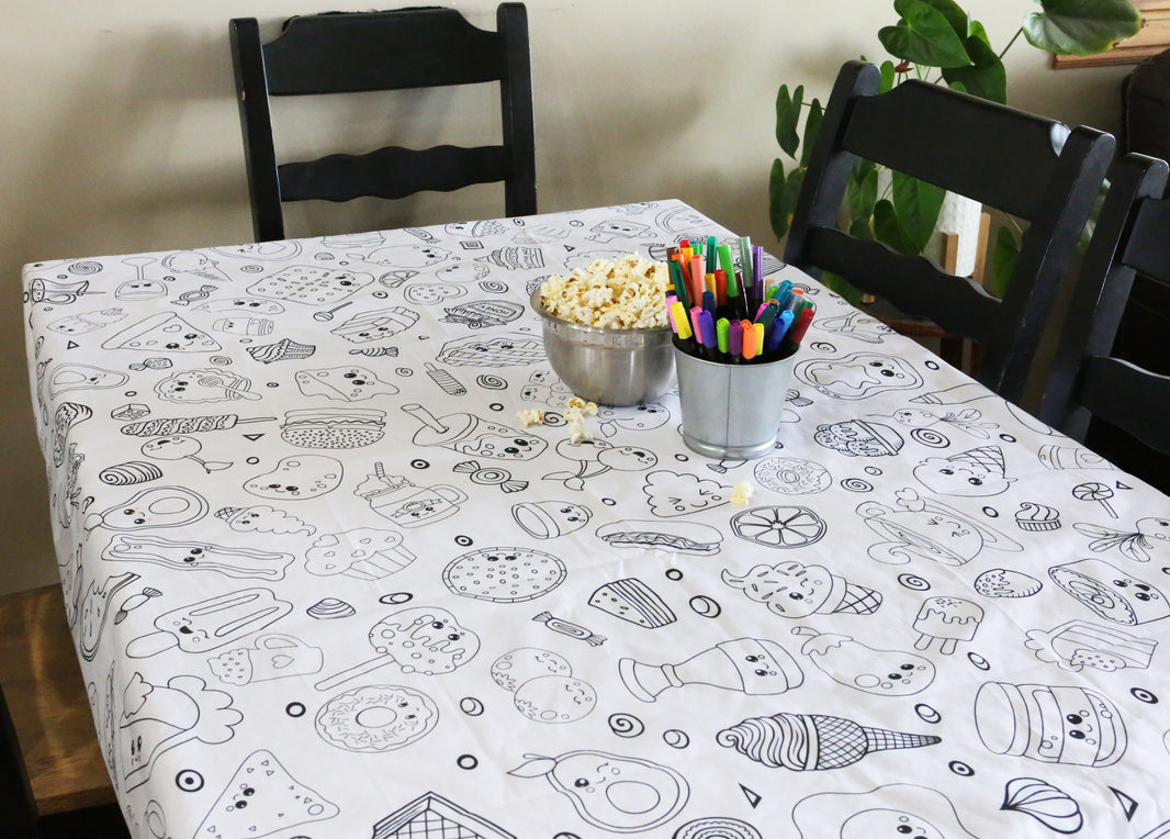 Reusable Fabric Coloring Tablecloths - Artistic Chaos