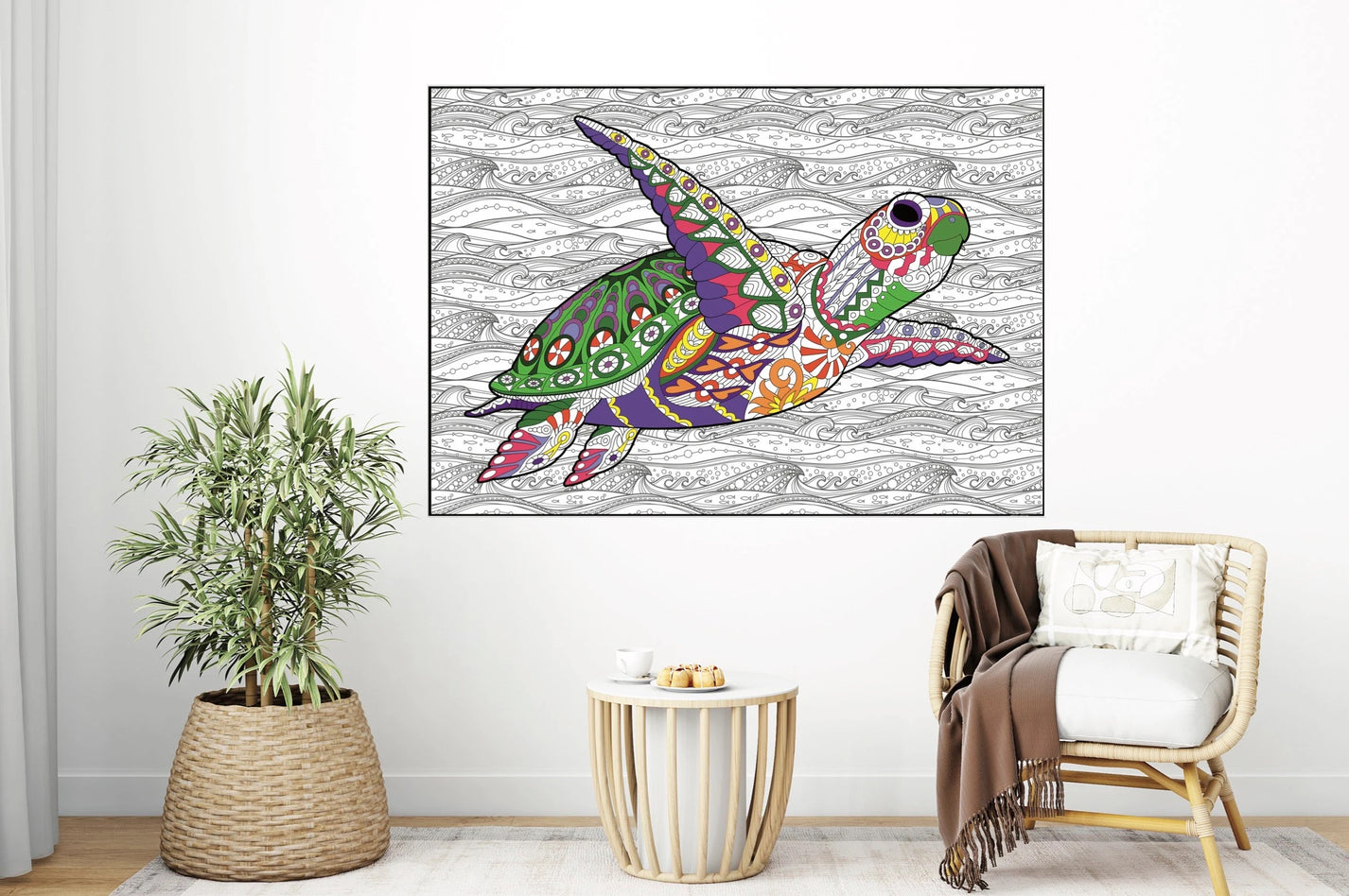 Giant Sea Turtle Coloring Poster | Artistic Chaos Ink