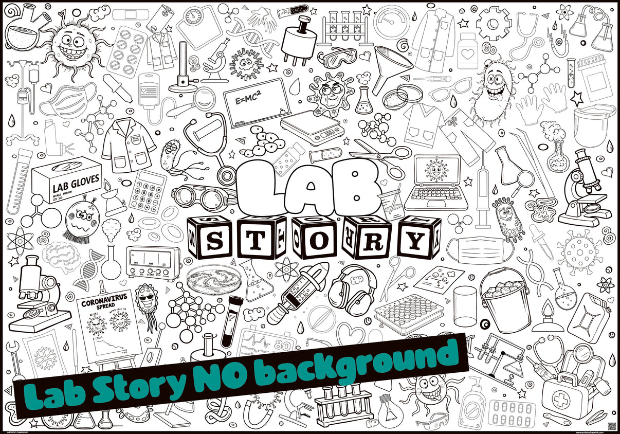 Lab Story Giant Coloring Poster For Team Building | Artistic Chaos Ink