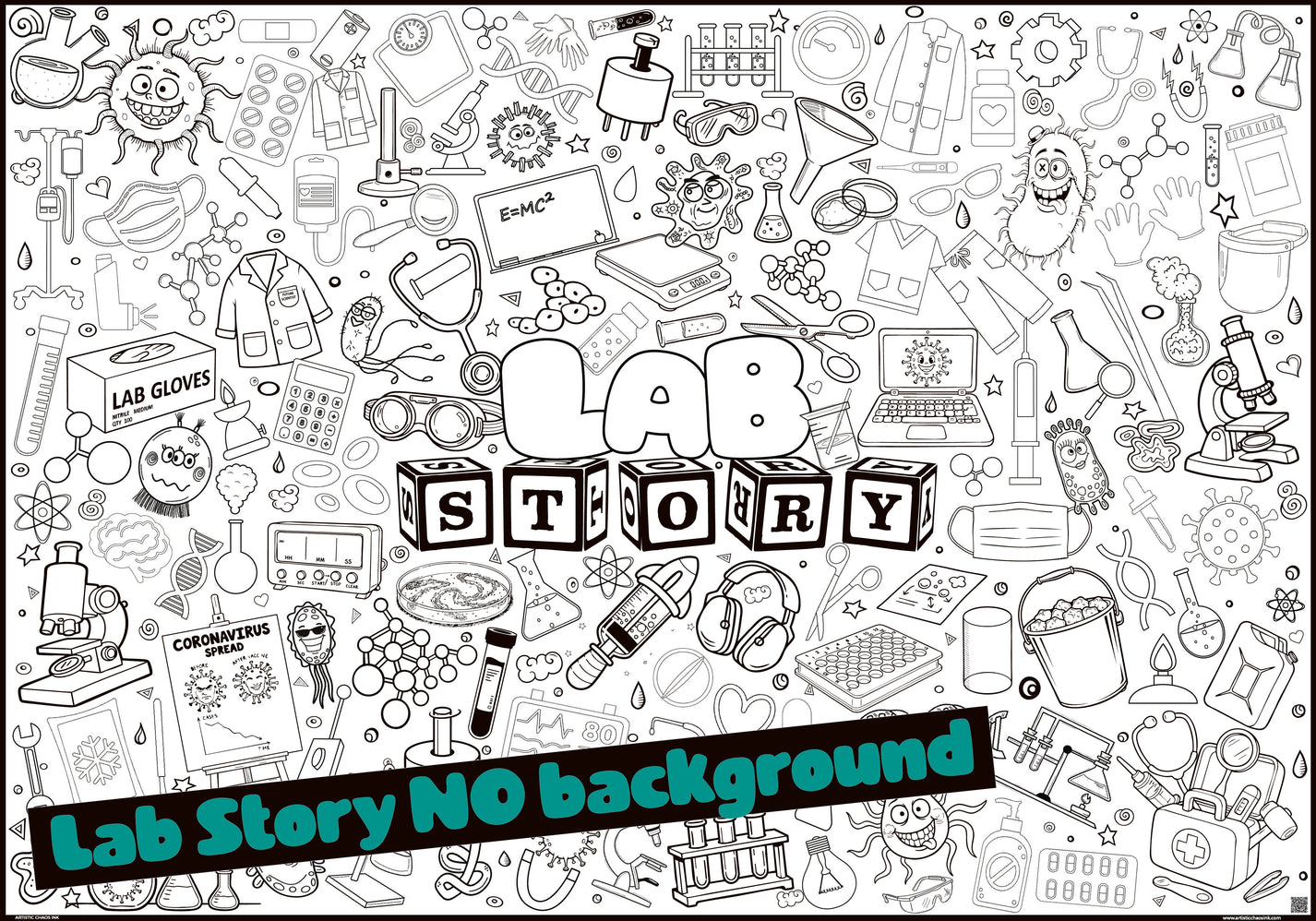 Lab Story Giant Coloring Poster For Team Building | Artistic Chaos Ink