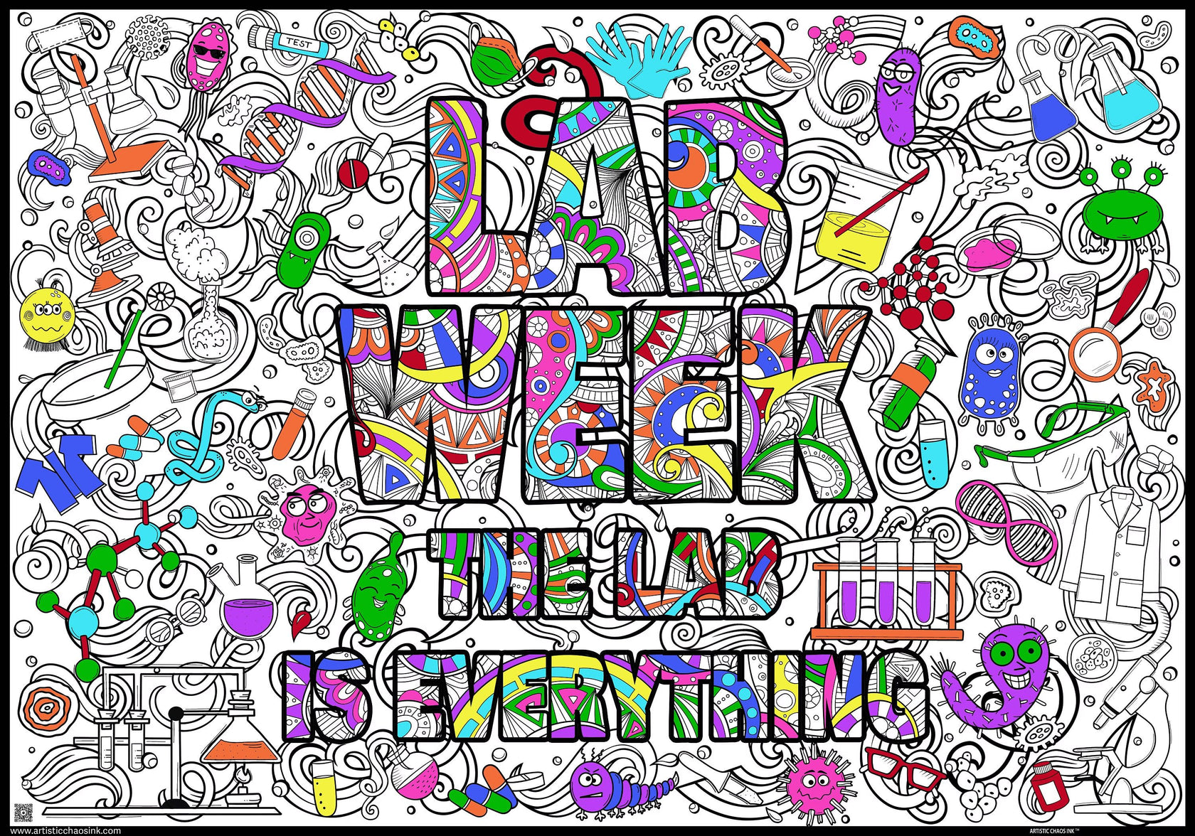 Lab Week 2025 Giant Premium Coloring Poster - Learning Science Lets Gl