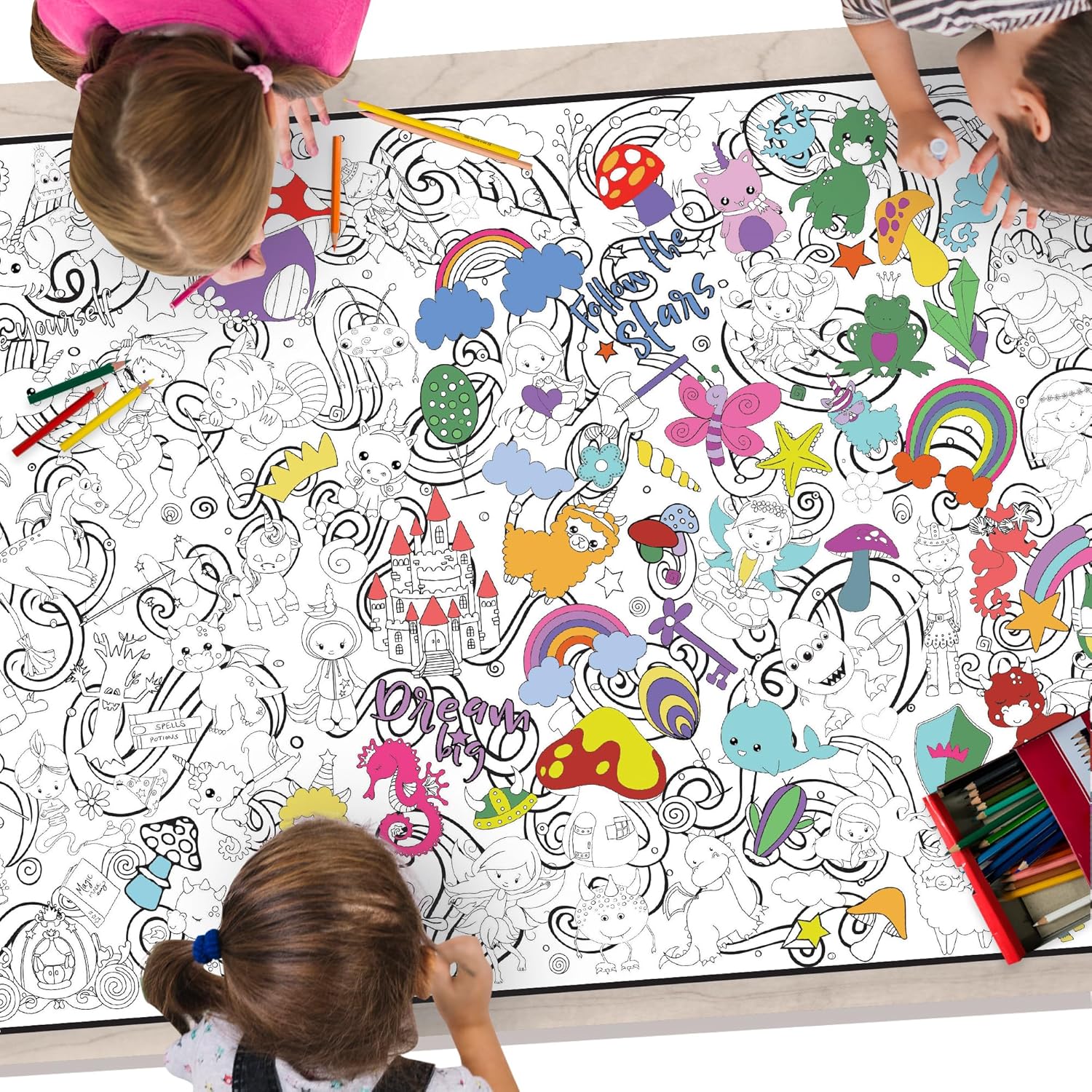 Classic Magical Creatures Coloring Poster - Artistic Chaos