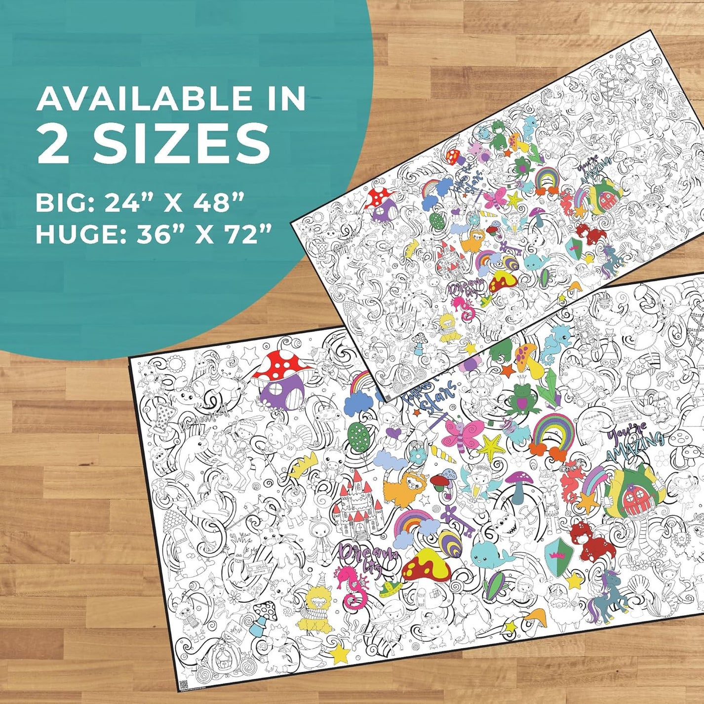 Classic Magical Creatures Coloring Poster - Artistic Chaos