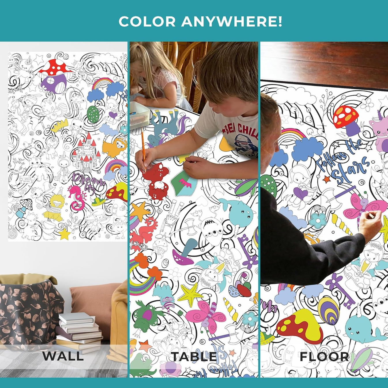 Classic Magical Creatures Coloring Poster - Artistic Chaos