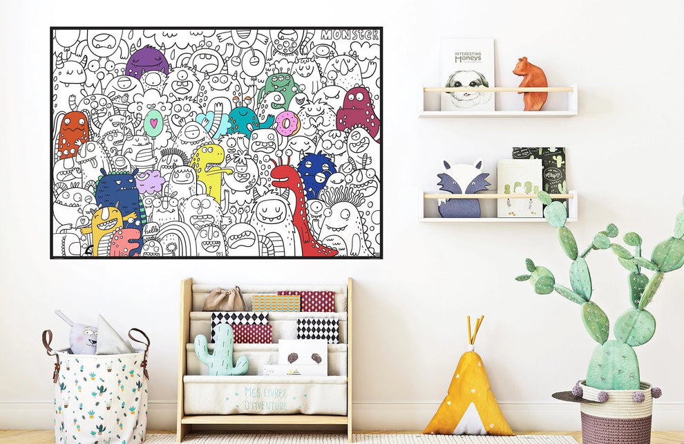 Silly Monsters Giant Coloring Poster | Artistic Chaos Ink