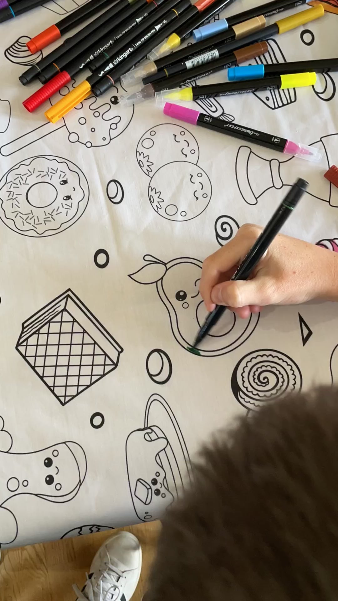 Fantasy Reusable Coloring Tablecloth - Artistic Chaos